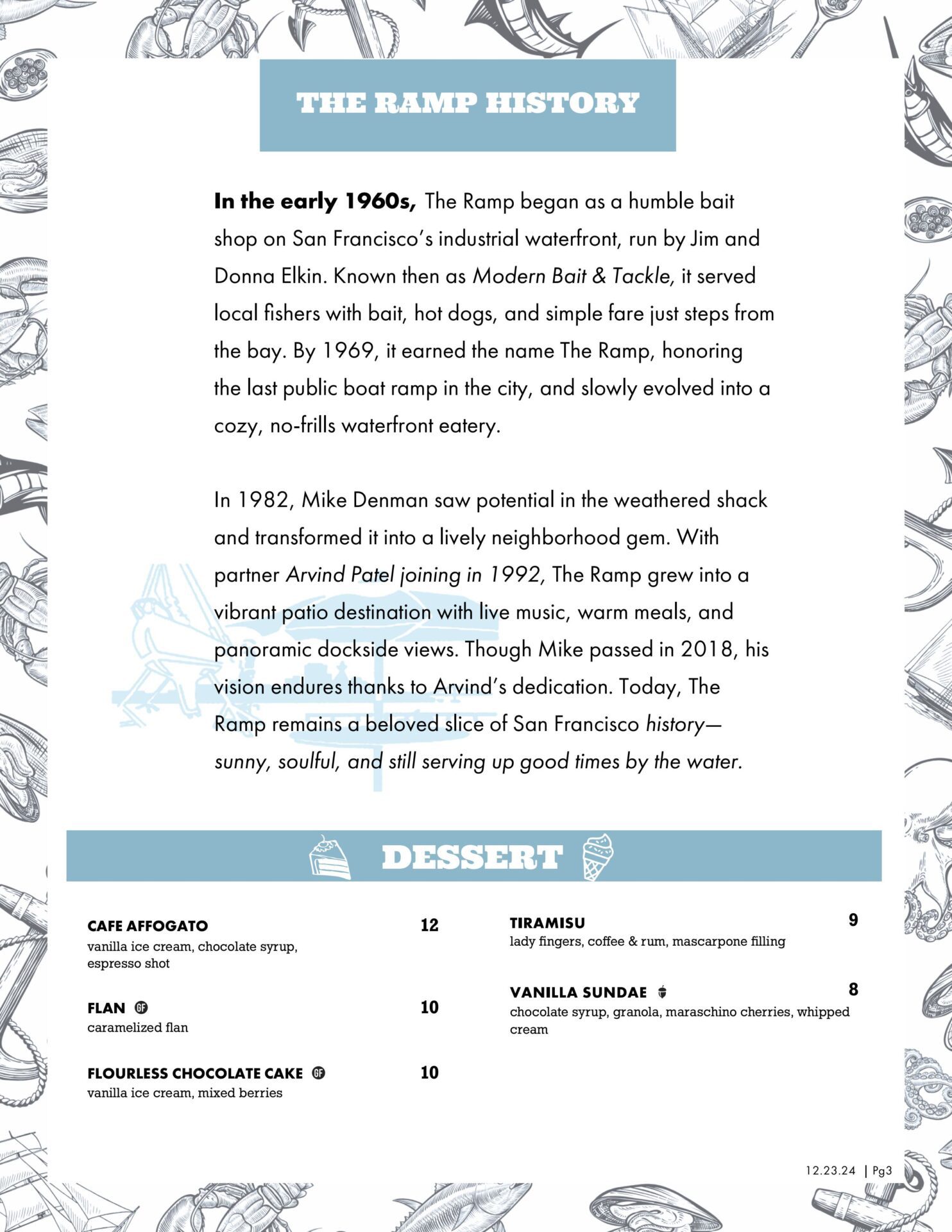 Menu - The Ramp Restaurant